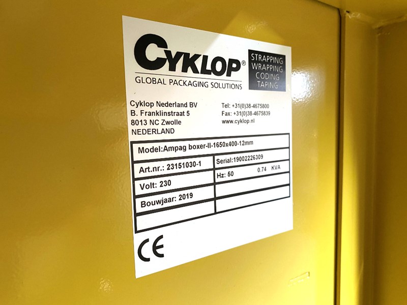 Used Cyklop Ampag Boxer II large size strapping machine year 2019 ...