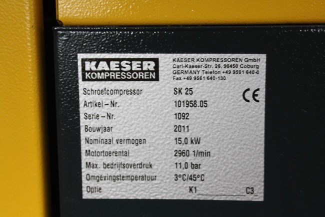 Used Kaeser SK25 / TCH22 compressed air installation year 2011 | PressCity