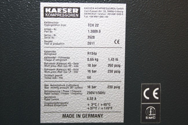 Used Kaeser SK25 / TCH22 compressed air installation year 2011 | PressCity