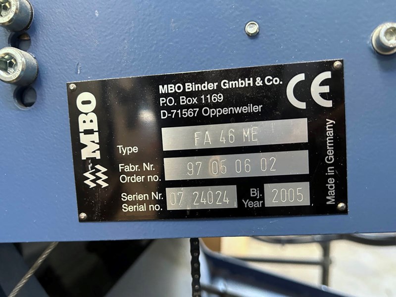 Used MBO FA 46 ME vertical pile stacker year 2005 | PressCity