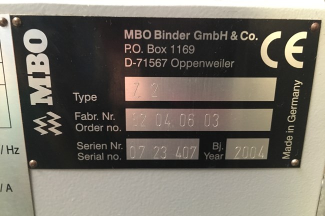 Used MBO Z2 Mobile Knife Folding Unit year 2004 | PressCity