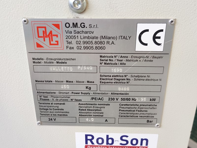 Used OMG Valletto P 540 stacker delivery | PressCity