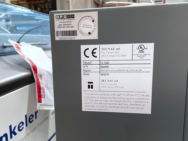 Used Tecnau roll-to-stack cutting and stacking solution year 2018 ...