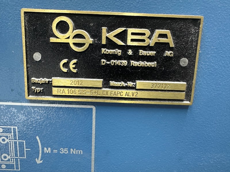 KBA Rapida 106 SIS-5L CX ALV2 | BBR Graphics