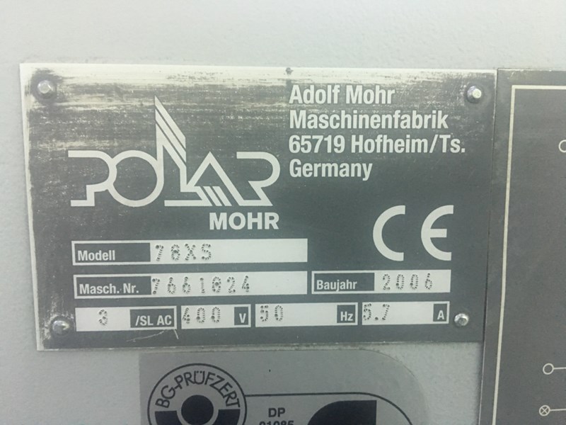 Used Polar 78 XS Guillotine year 2006 | PressCity