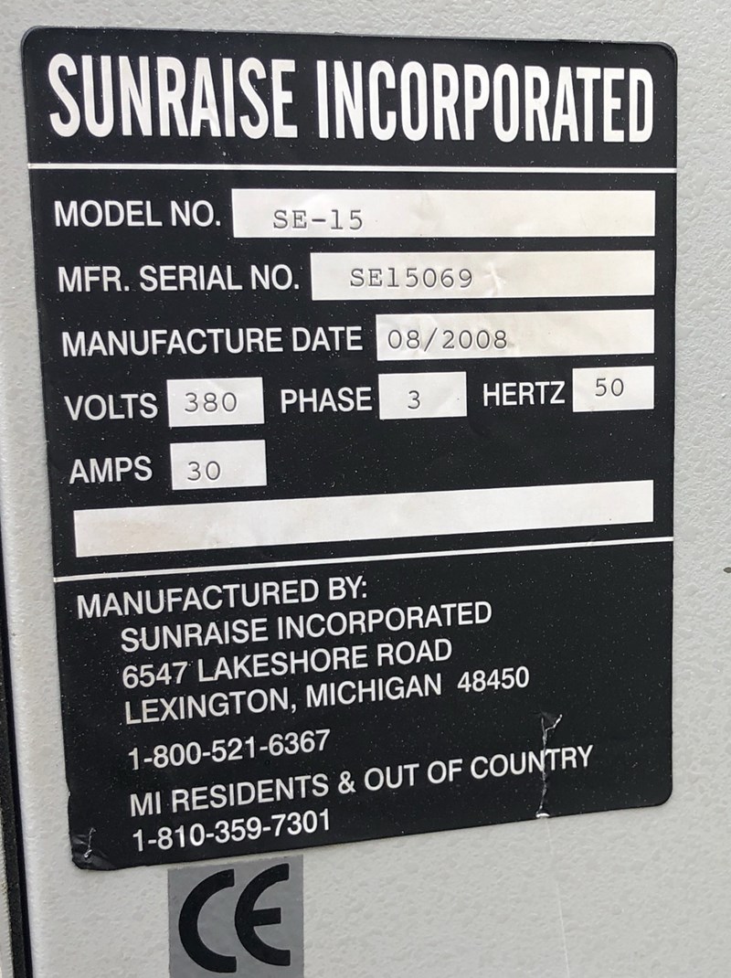 Used Sunraise SE-15 thermographic machine year 2008 with UV | PressCity