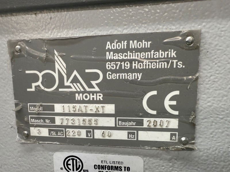 Used Polar 115 AT-XT Paper Cutter year 2007 | PressCity