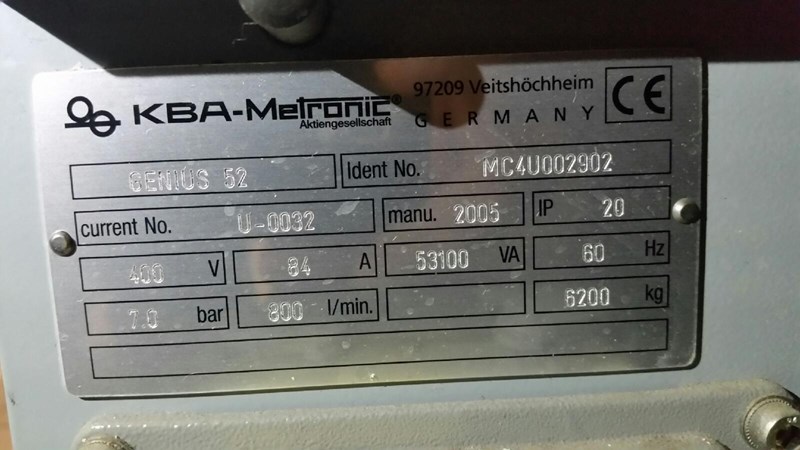 5 color Used KBA Genius 52 UV year 2005 | PressCity