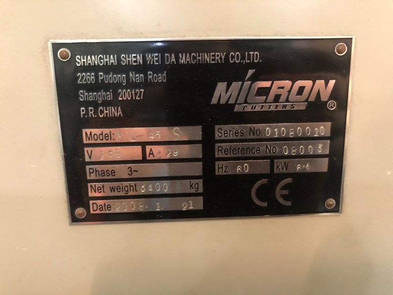 Used Micron MC 45-S 45" Programmable Cutter year 2008 | PressCity
