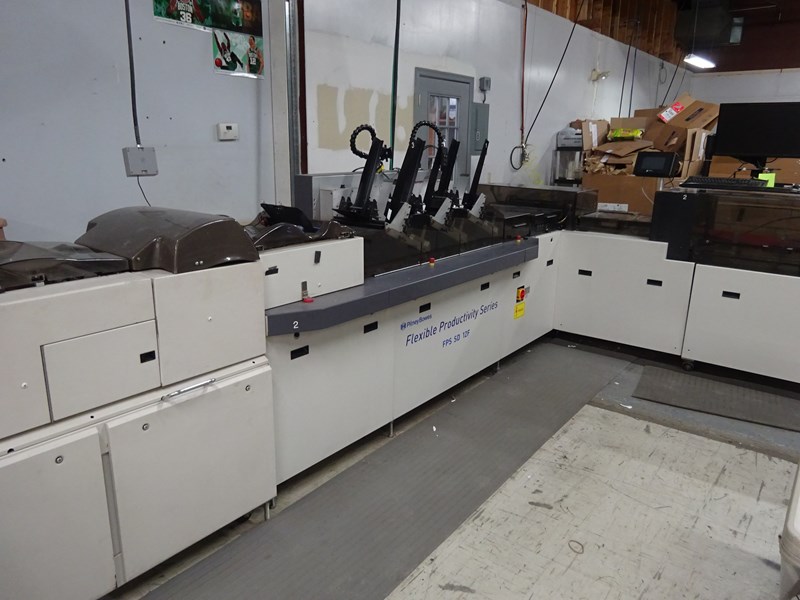 Used Pitney Bowes FPS SD 12F 3 station high speed inserter with ink jet ...