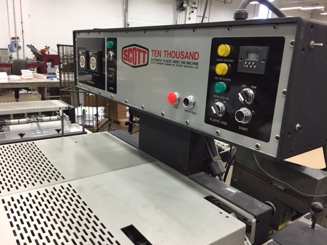 Used Scott 10000 tab cutting and mylar applicating machine year 2007 ...