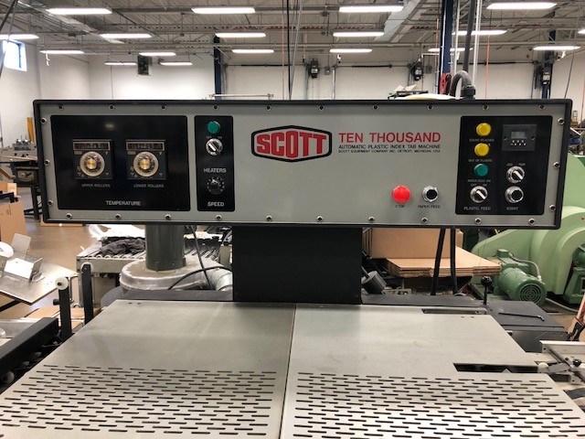 Used Scott 10000 tab cutting and mylar applicating machine year 2007 ...
