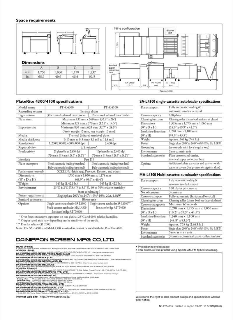 Used Screen PT R4300 year 2003 | PressCity