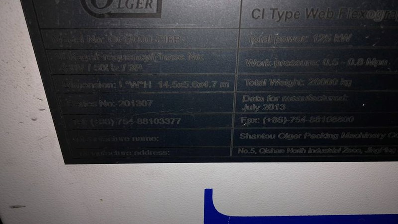 Used OLGER 1000 FLEXO year 2014 | PressCity