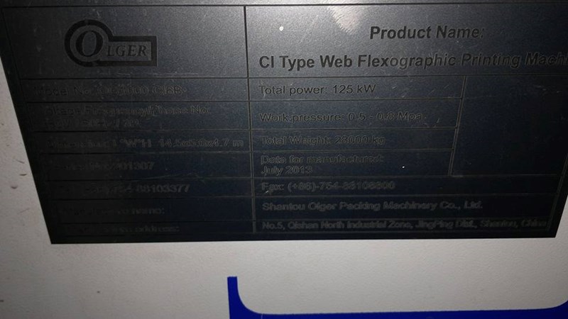 6 color Used OLGER 1000 FLEXO year 2014 | PressCity