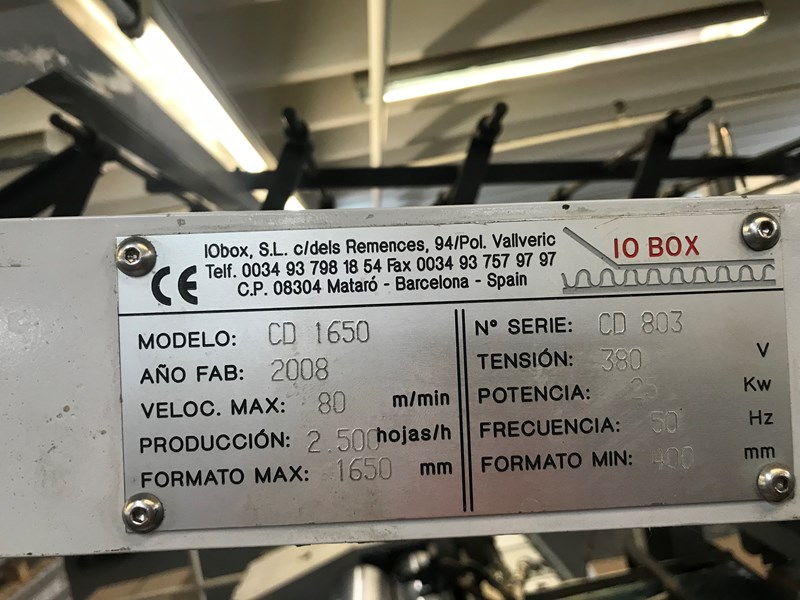 Used IO BOX CD1650 laminating Paper to board 2008 super condition year ...