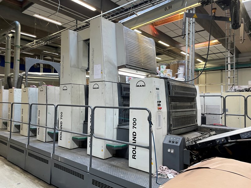 6 color Used MAN Roland 706 3B + LTTLV with Sheeter and in line foil ...