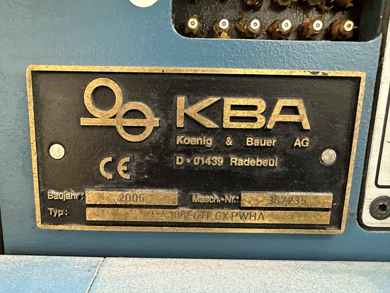 6 color Used KBA (Koenig & Bauer) Rapida 105-6+LV CX (P32) year 2006 ...