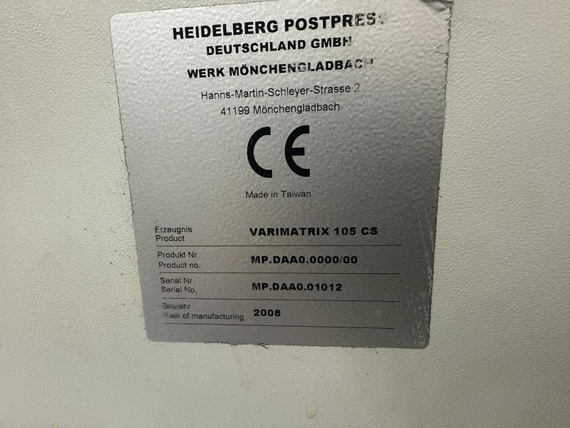 Utilisé Heidelberg Varimatrix 105 CS Automatic Die Cutter w/ Stripping ...
