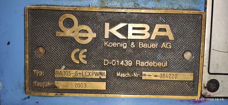 KBA Rapida 105 6 LX ALV CX | Pinheiros Corporation Ltd