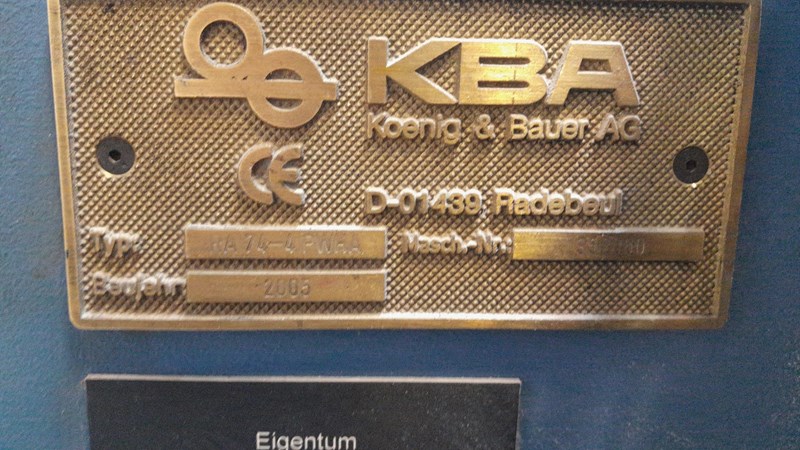 4 color Used KBA Rapida 74 4 year 2005 | PressCity