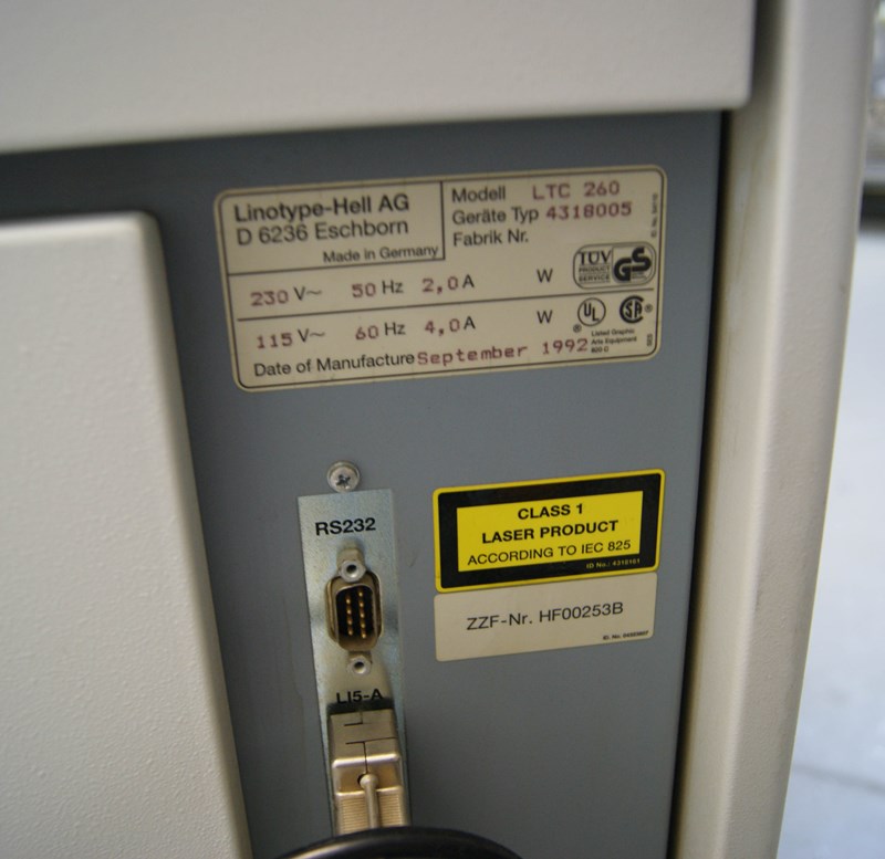Used Linotype-Hell Linotronic LTC 260 | PressCity