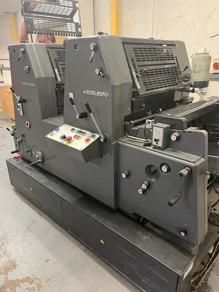 2 color Used Heidelberg GTO 52 2 Two Colour Offset Press year 1996 ...