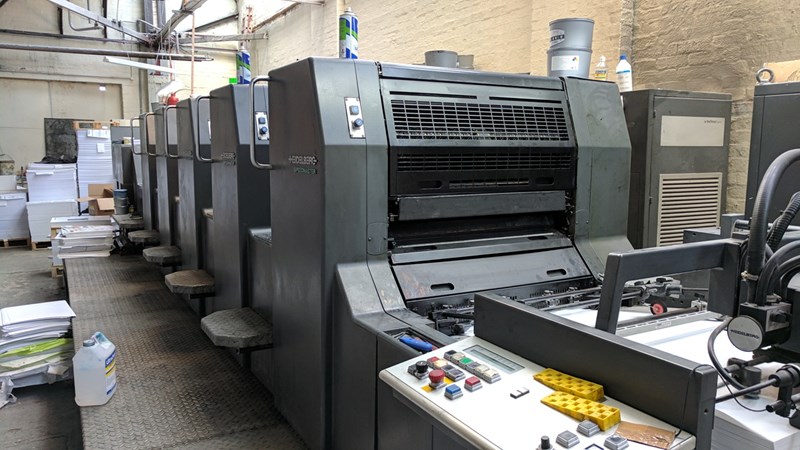5 color Used Heidelberg SM 74 5 H Five Colour Offset Press year 1997 ...