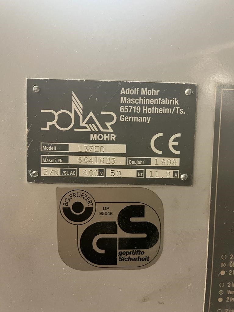 Used Polar 137 ED Fully Automatic Guillotine year 1998 | PressCity